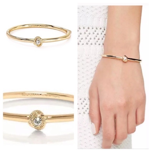 kate spade | Jewelry | Kate Spade Infinity And Beyond Knot Crystal Bangle In Gold | Poshmark